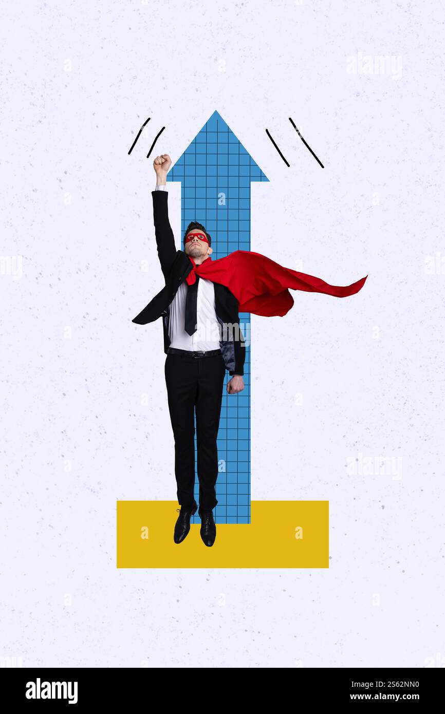 Composite image montage trend artwork 3D collage of young guy superman ...