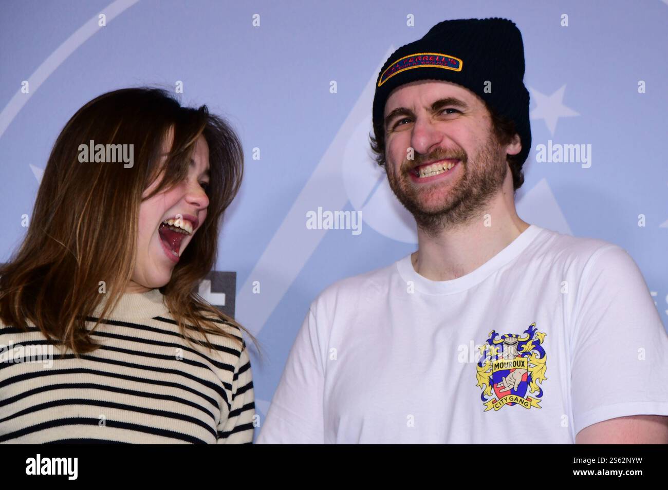 Alpe Huez, France. 14th Jan, 2025. Lily Aubry and Florent Bernard ...
