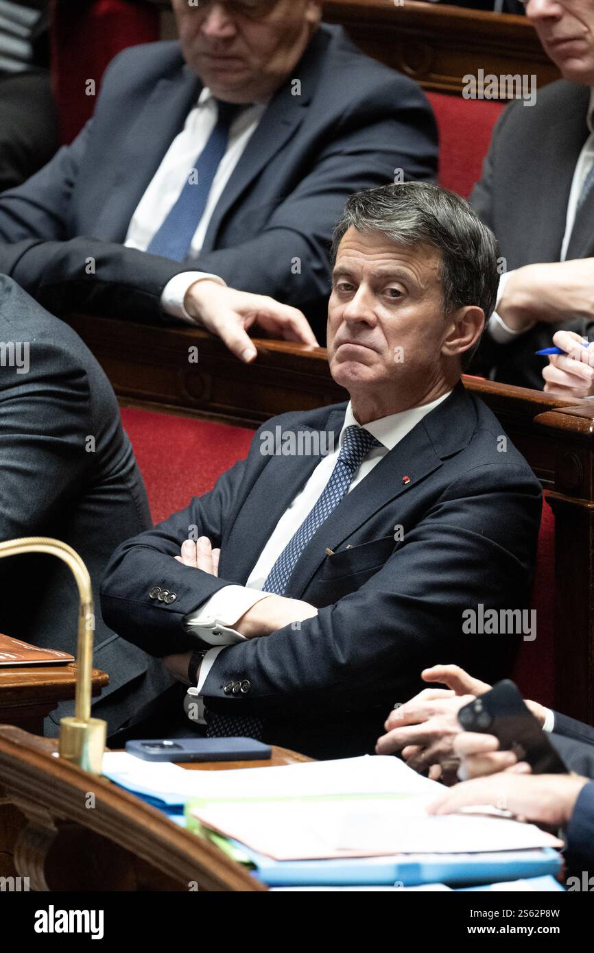 Paris, France. 15th Jan, 2025. French Minister of Overseas Manuel Valls ...