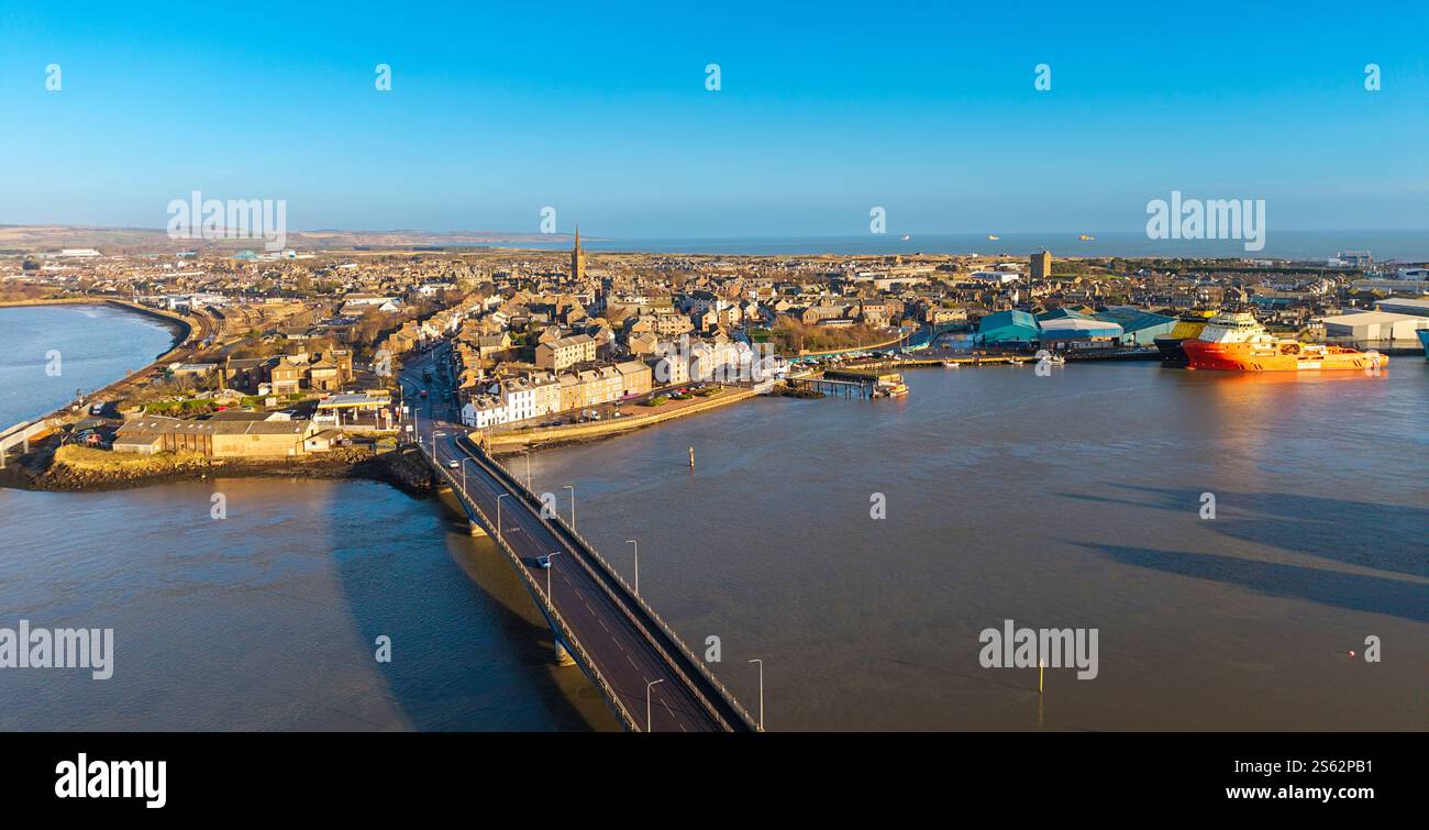 Montrose Angus Scotland the A92 road bridge leading into the town Stock ...