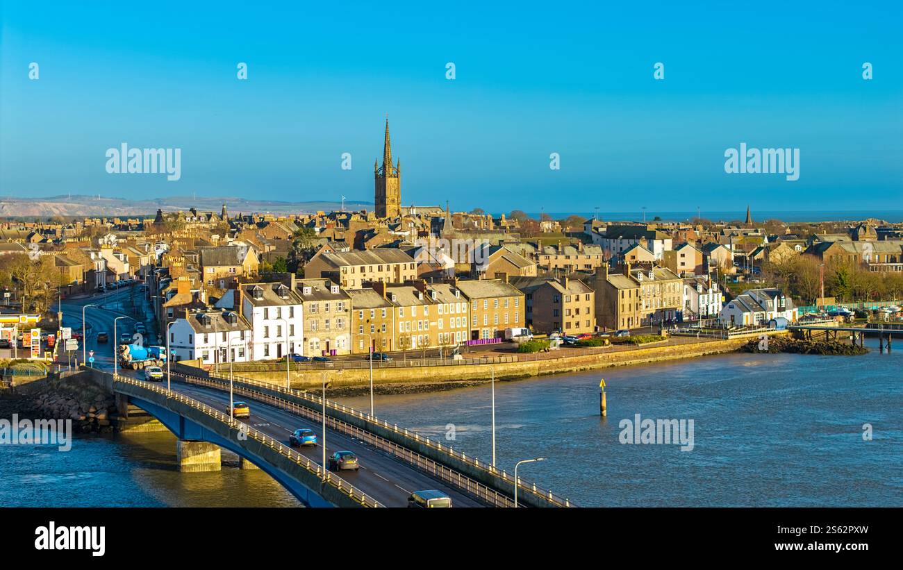 Montrose Angus Scotland the A92 road bridge crossing the River South ...