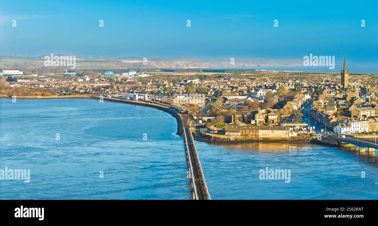 Montrose Angus Scotland the South Esk railway viaduct railway station ...