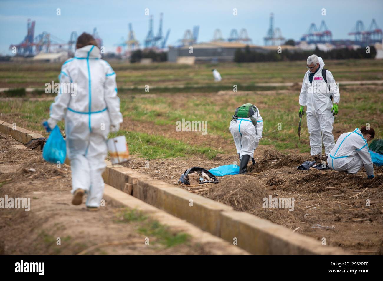 Volunteers clean fields of garbage, pellets, buildings, and chemical ...