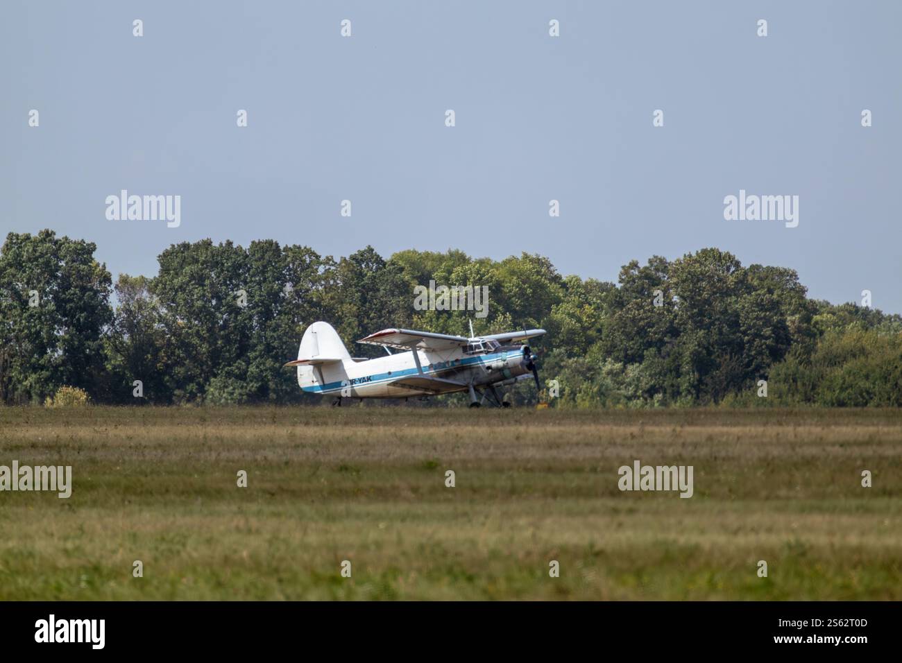 Antonov An-2 single-engine biplane passenger aircraft take-off on ...