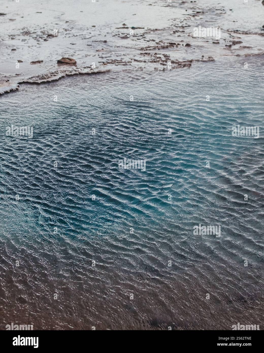 Steaming geothermal pools in Haukadalur Valley, south Iceland, a ...