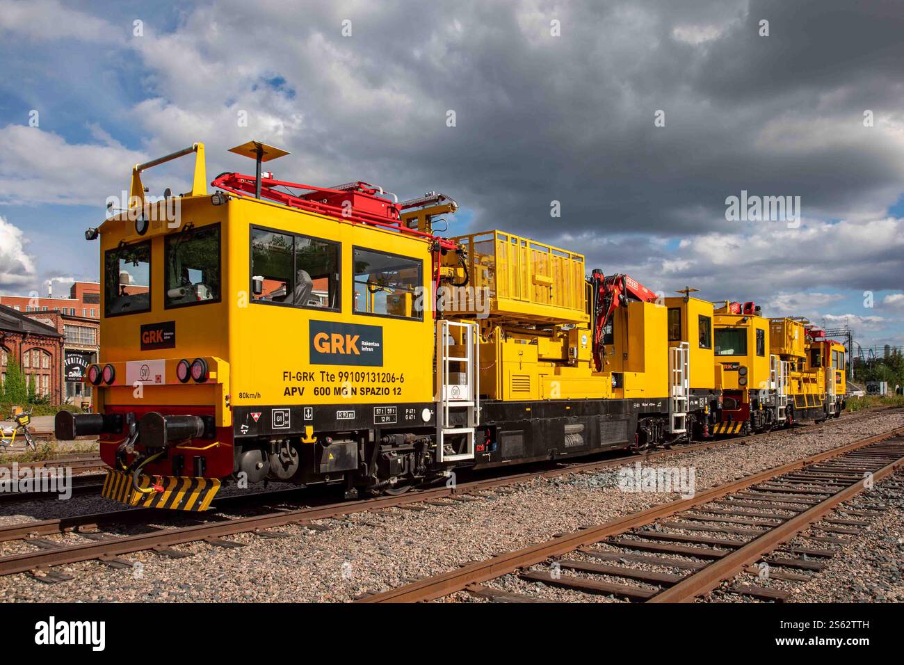 GRK Group rail construction locomotive at Pasila railway yard in ...