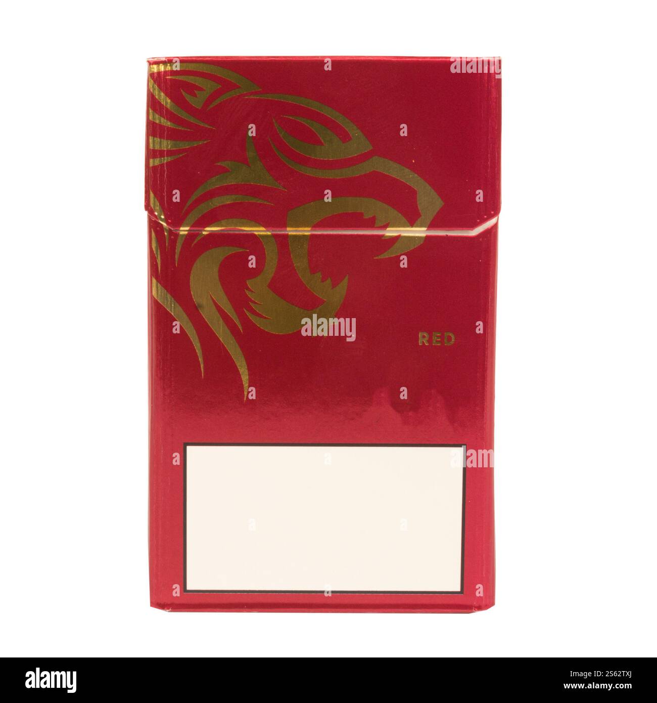 red pack cigarette isolated on white background Stock Photo - Alamy