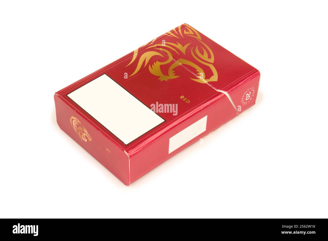 red pack cigarette isolated on white background Stock Photo - Alamy