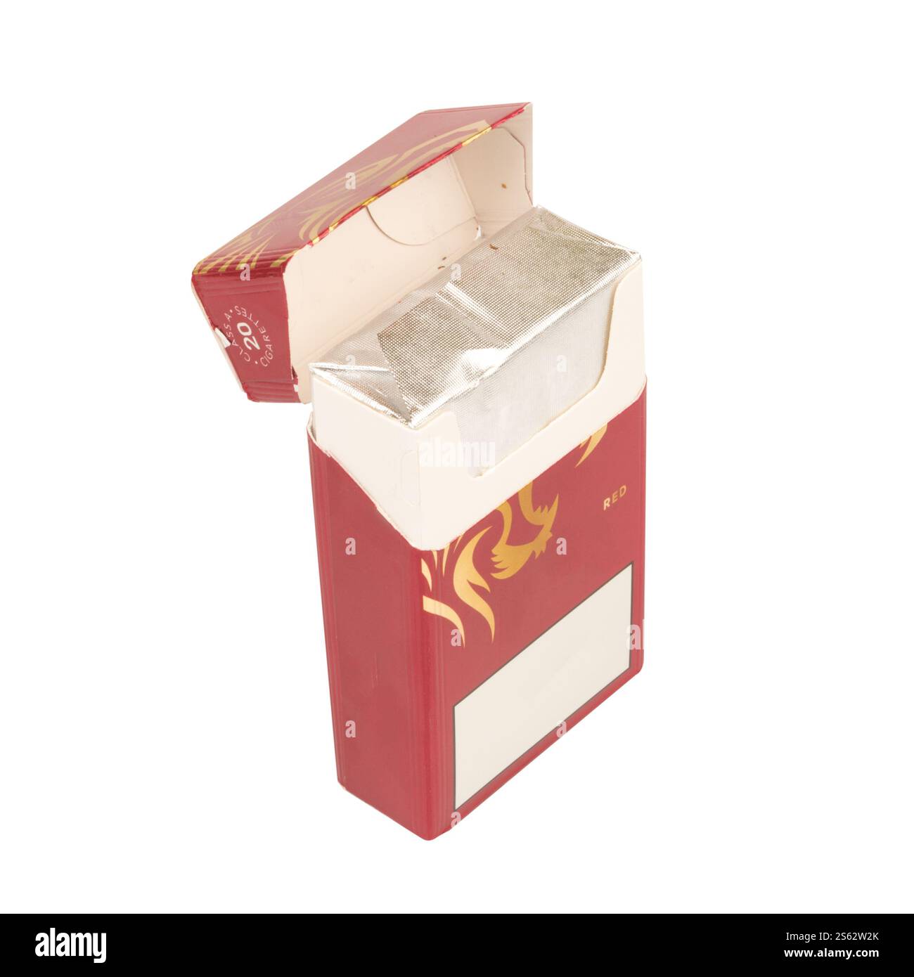 red pack cigarette isolated on white background Stock Photo - Alamy