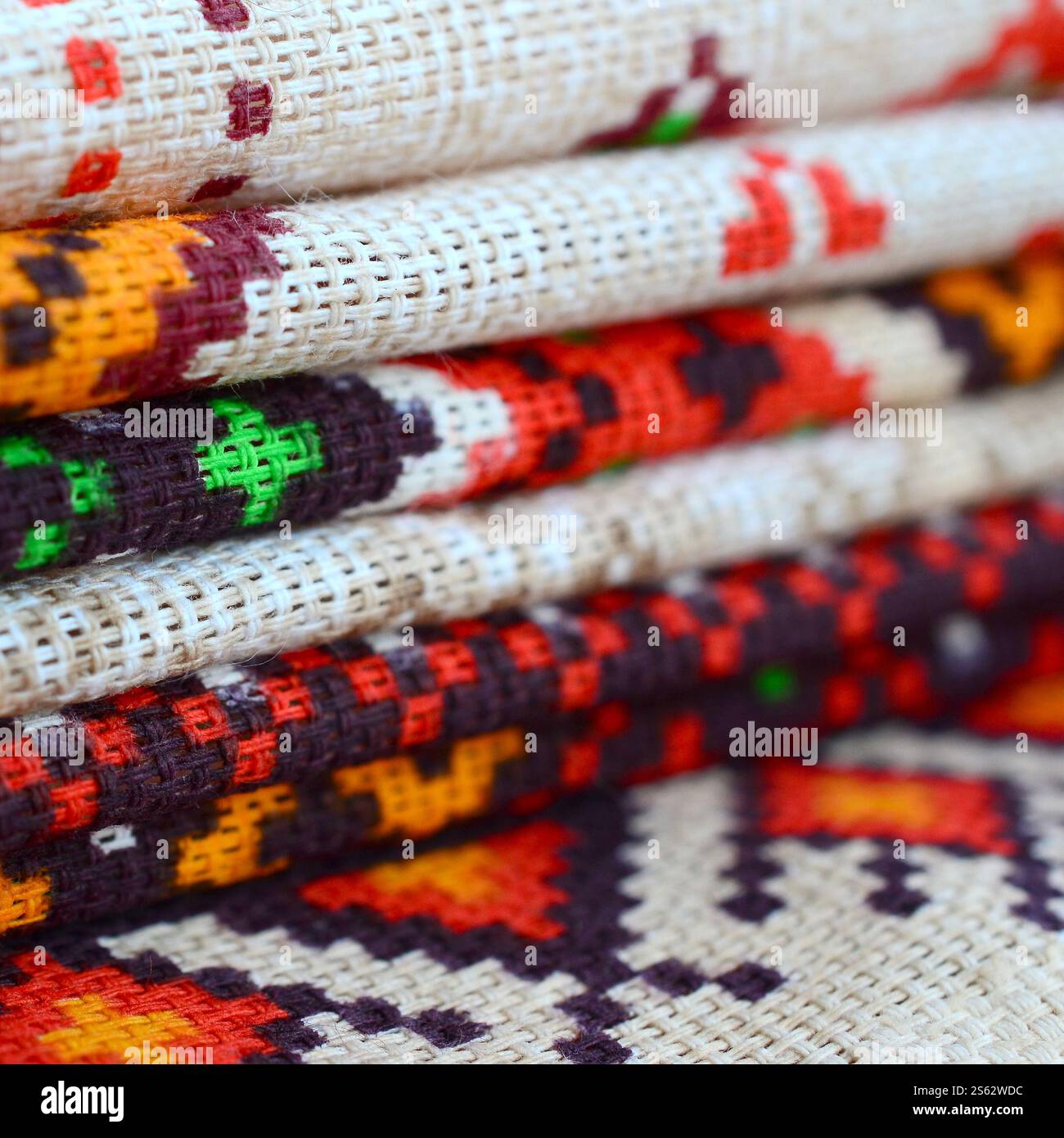 Stack of traditional Ukrainian folk art knitted embroidery patterns on ...