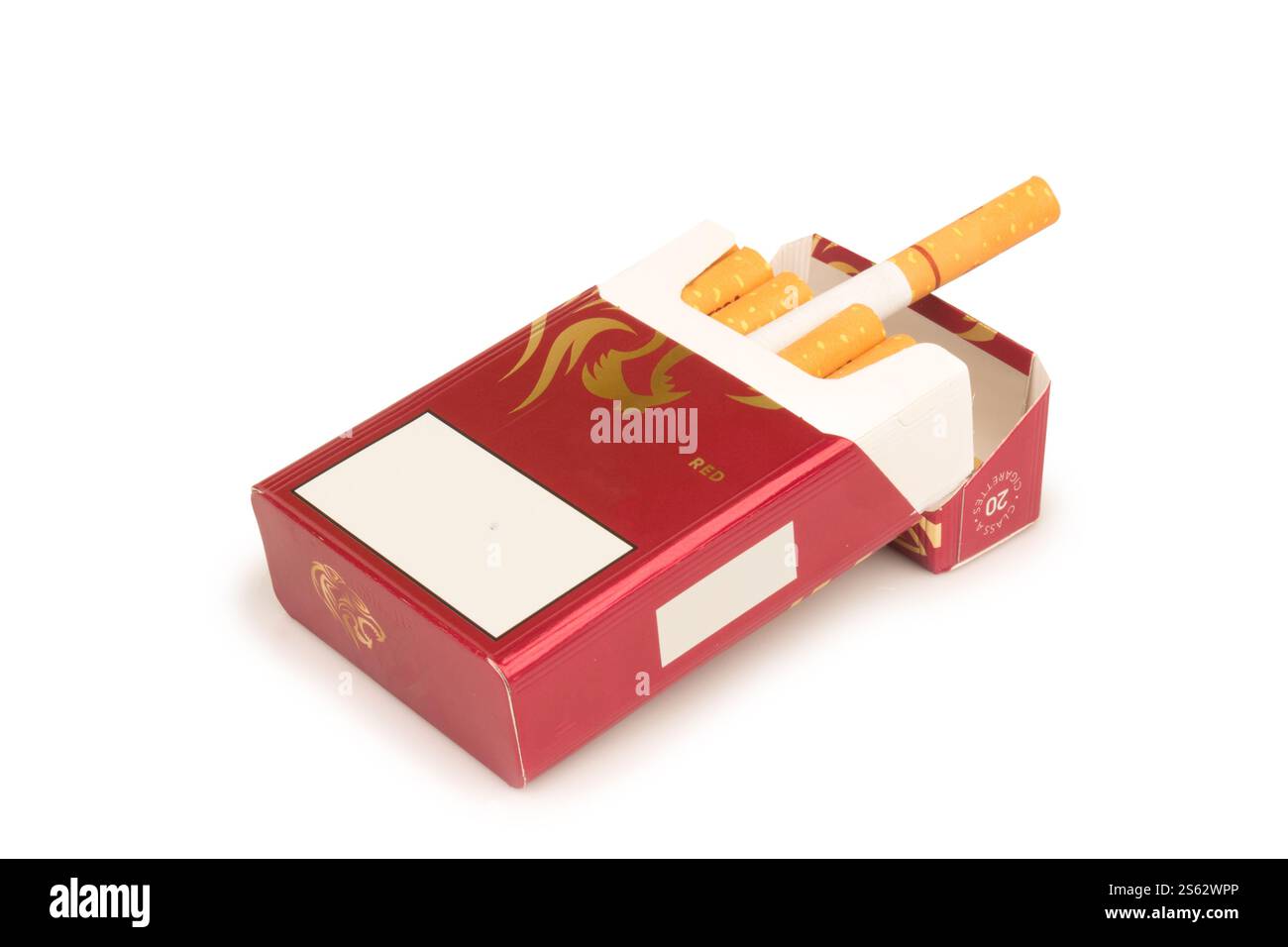 red pack cigarette isolated on white background Stock Photo - Alamy