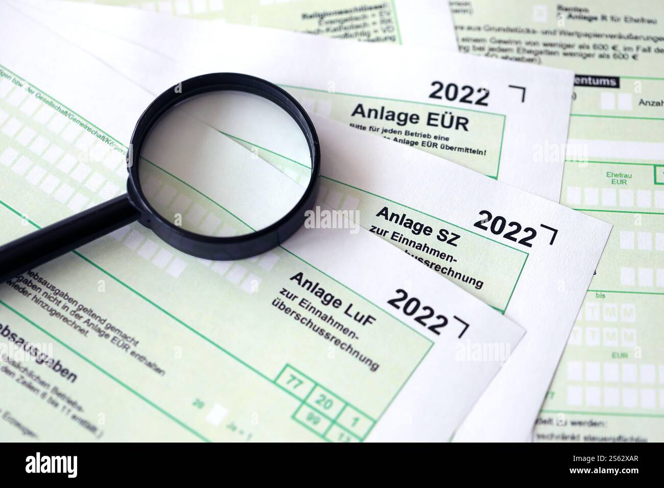 German different tax declaration blank forms - Anlage EUR, Anlage SZ ...