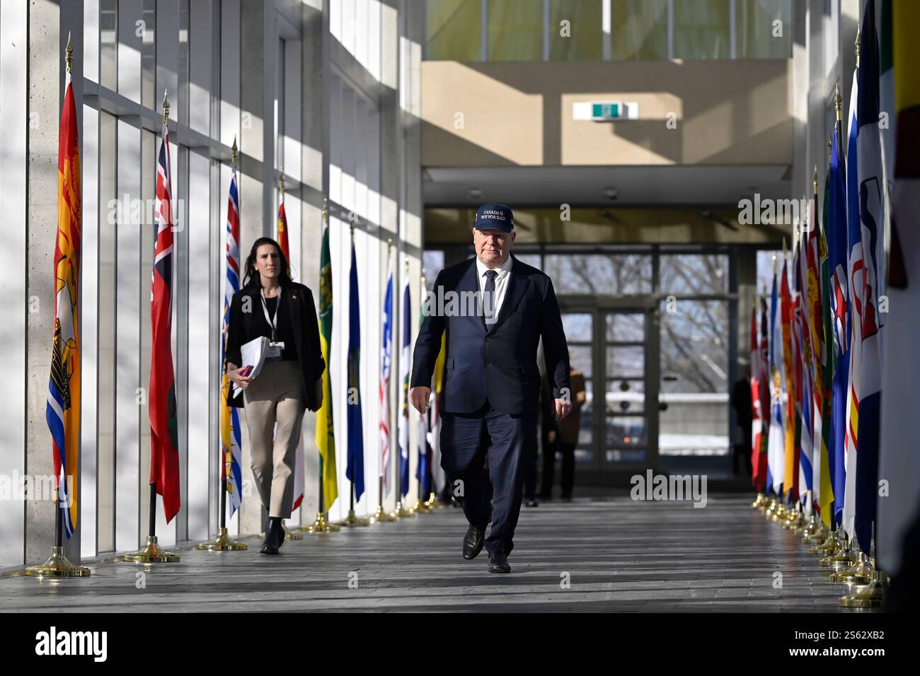 Ottawa, Canada. 15th Jan, 2025. Ontario Premier Doug Ford, wearing a ...