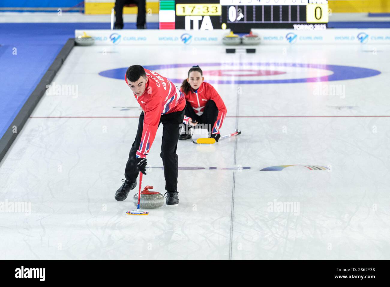 Turin, Italy. 14th Jan, 2025. Orrin Carson (GBR) (L) and Robyn Munro ...