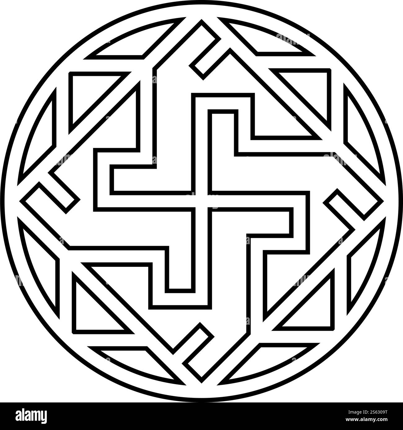 Valkyrie Varangian sign Valkiriya slavic symbol icon outline black ...