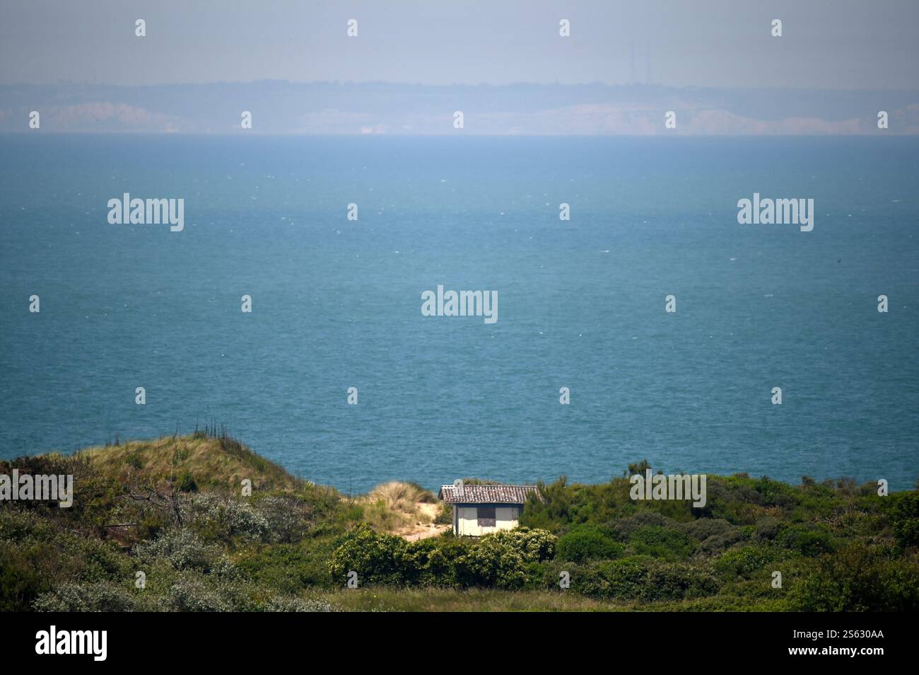 Views across the Channel towards England and the Kent coast from France ...