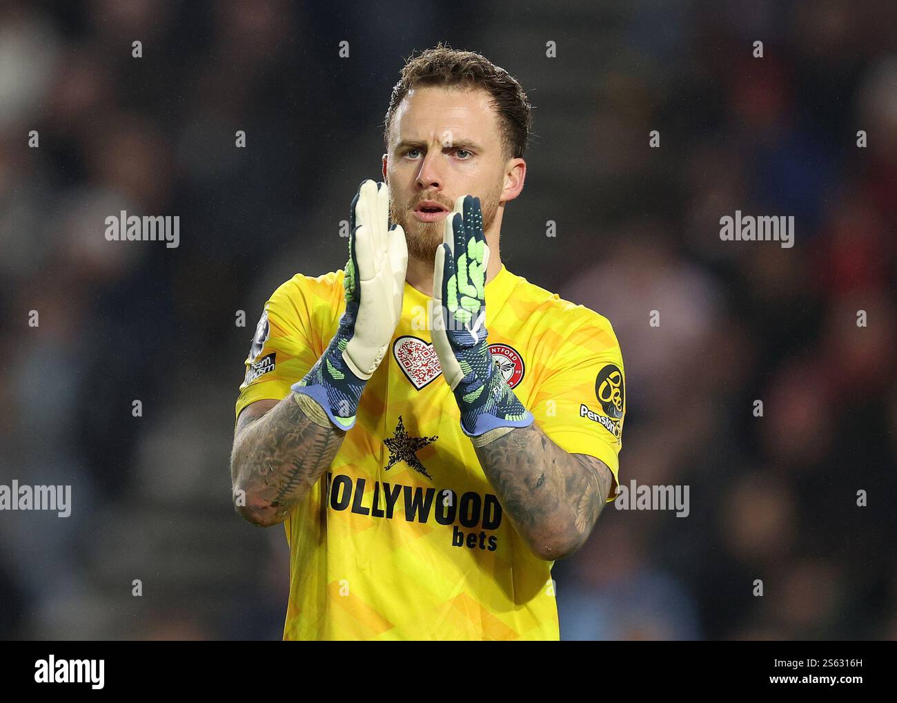 London, England, 14th January 2025. Mark Flekken of Brentford during ...