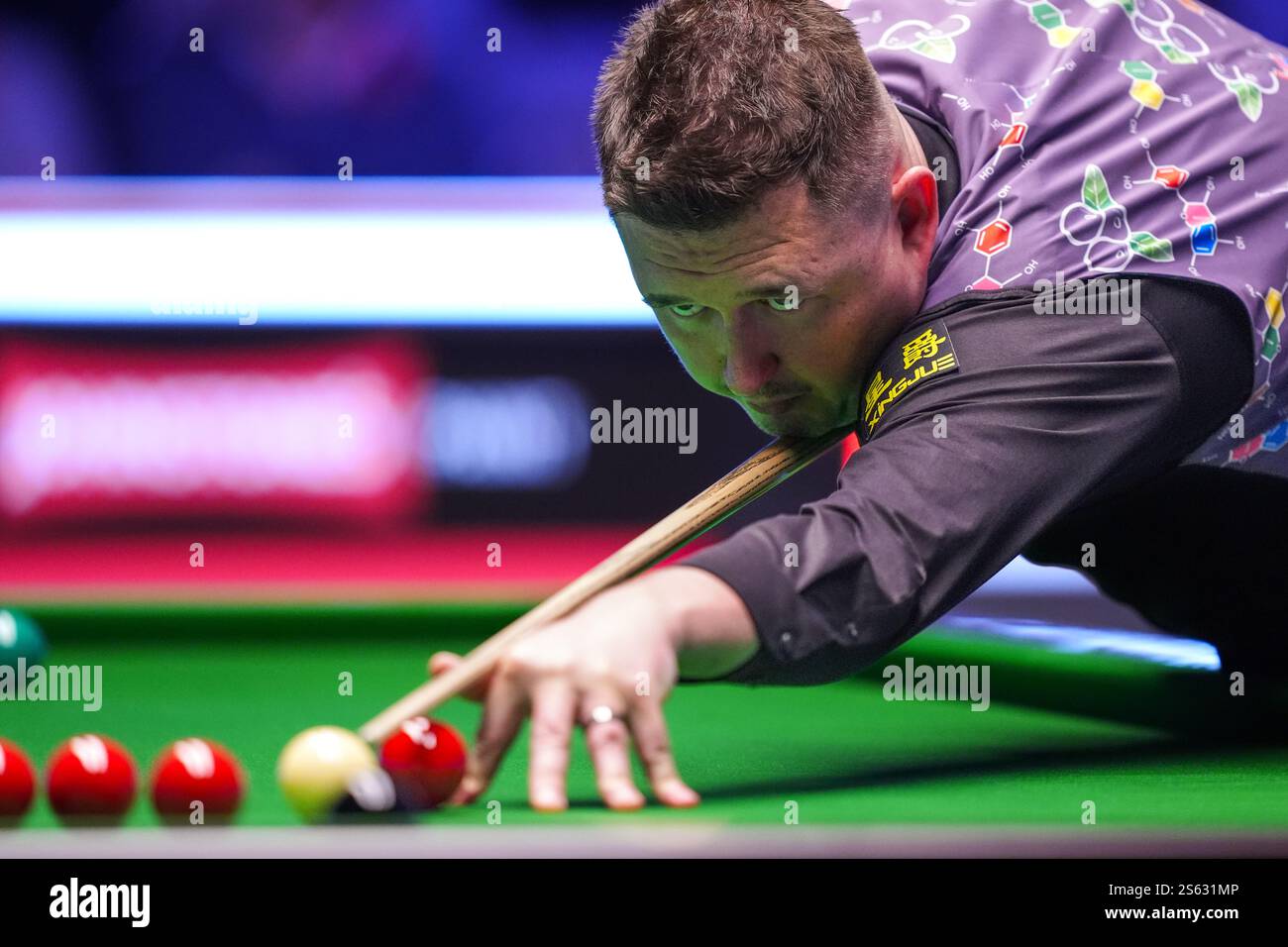 Kyren Wilson during his last-16 match against Zhang Anda on day four of ...