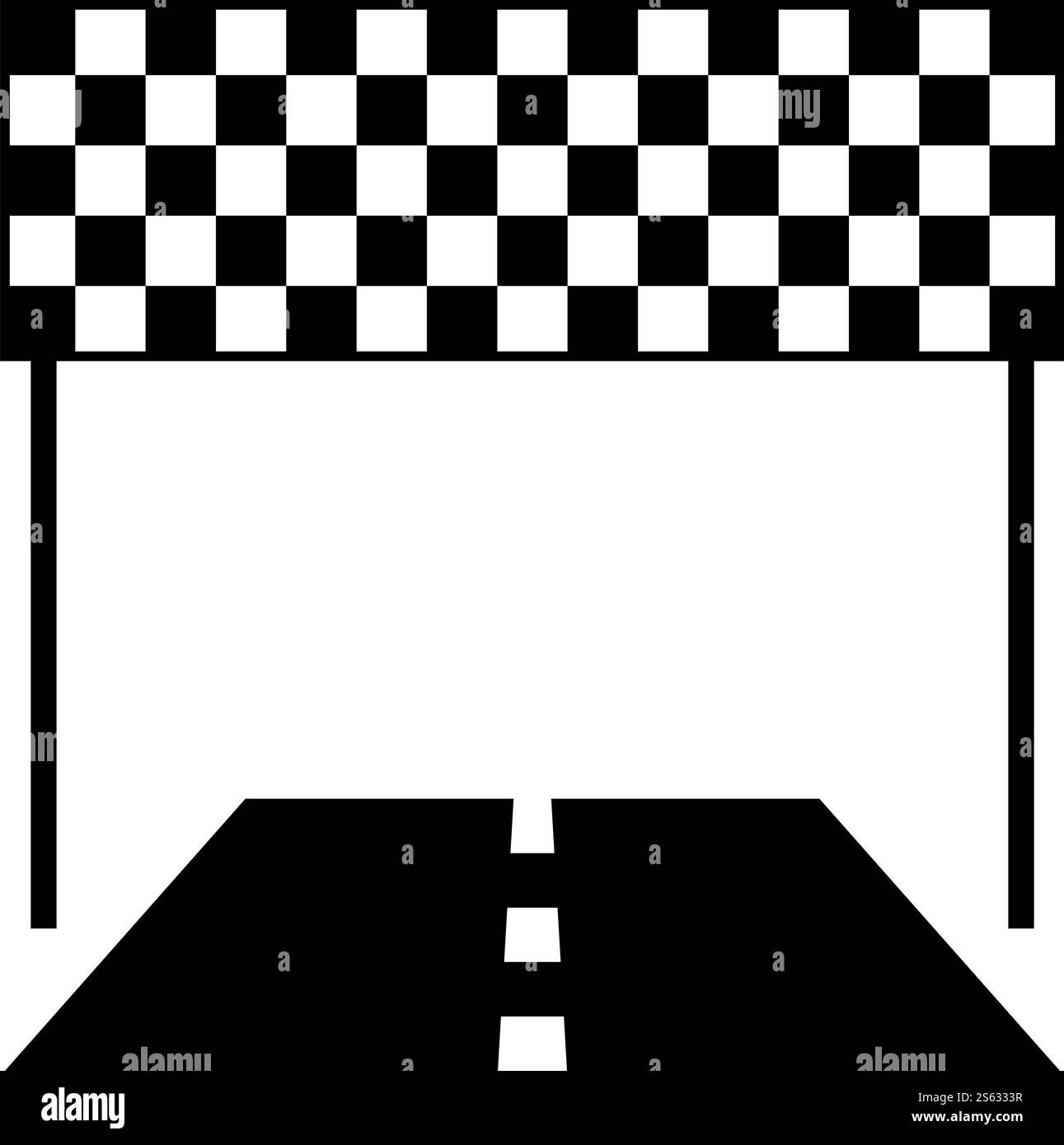 Finish and road line racing track Success concept Finishing icon black ...