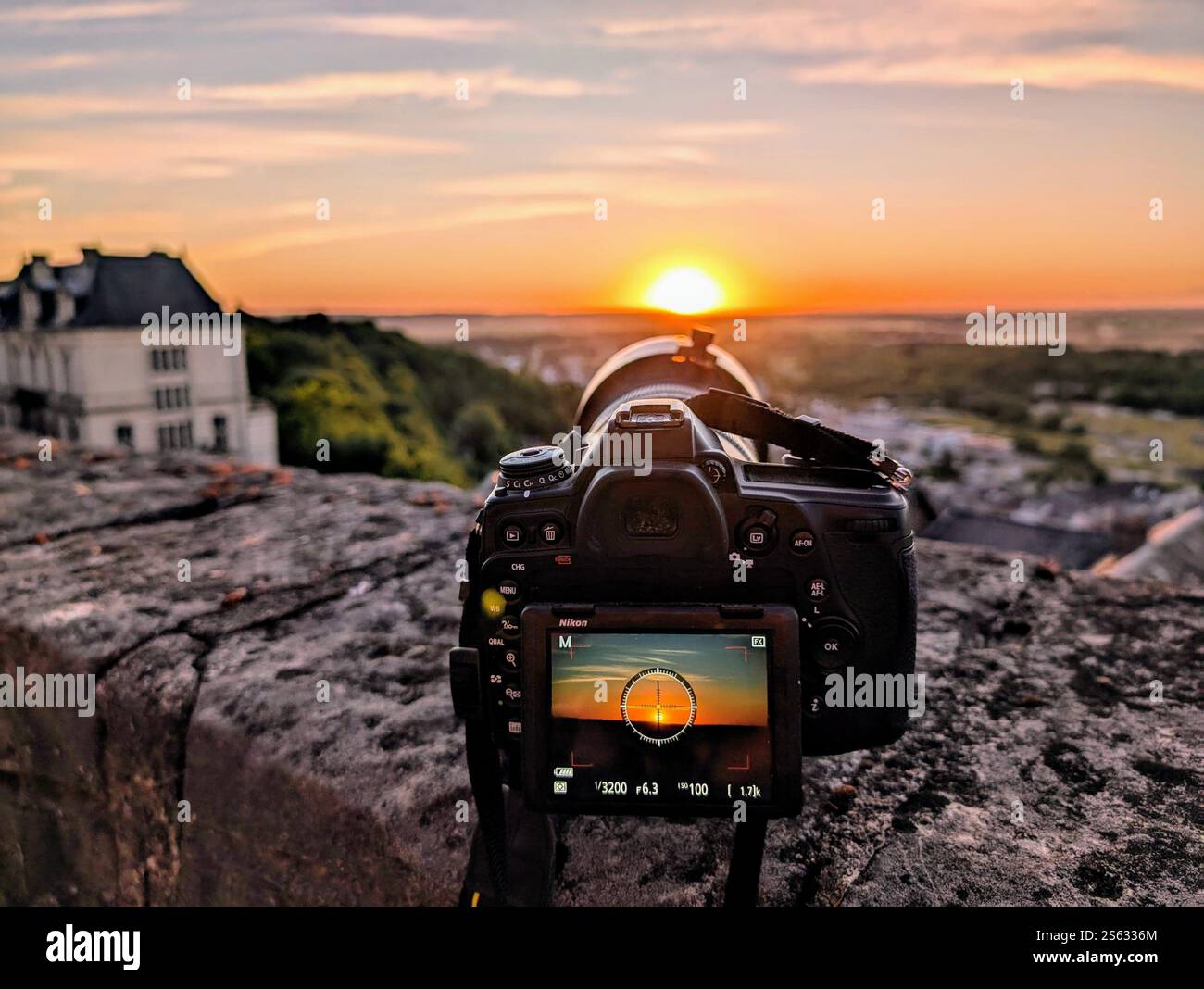 A sunset seen through a camera from the delightful French town of Laon ...