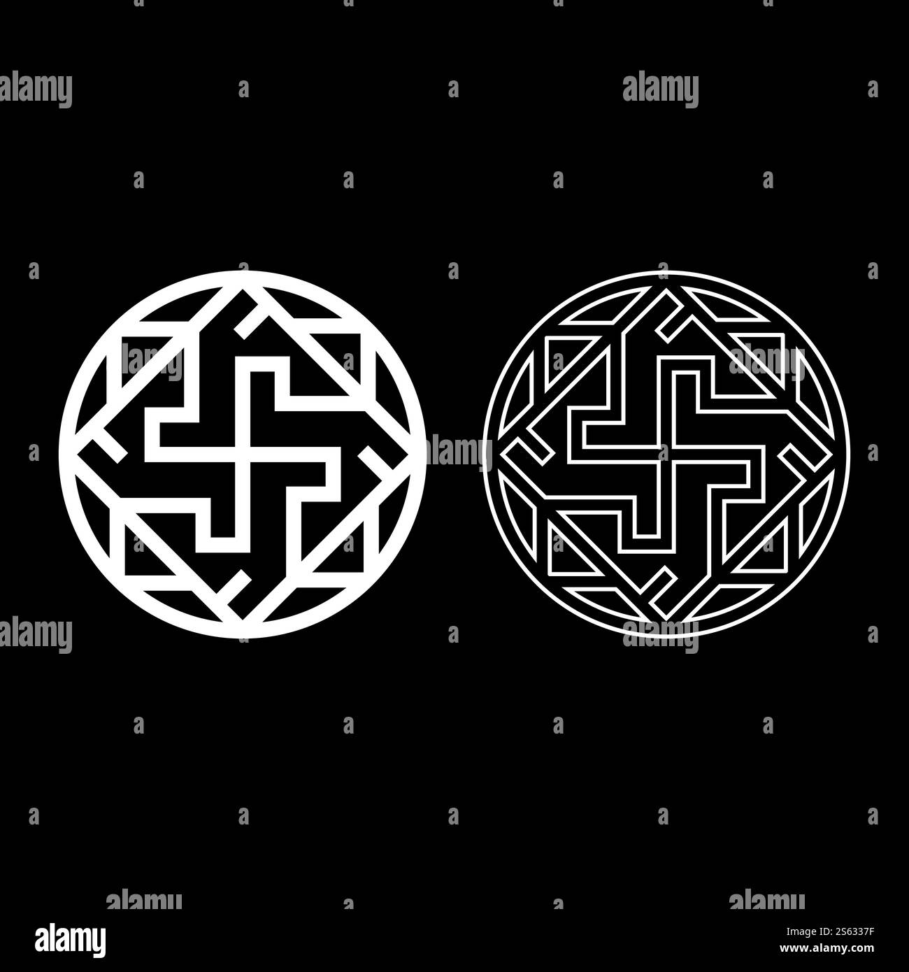 Valkyrie Varangian sign Valkiriya slavic symbol icon outline set white ...