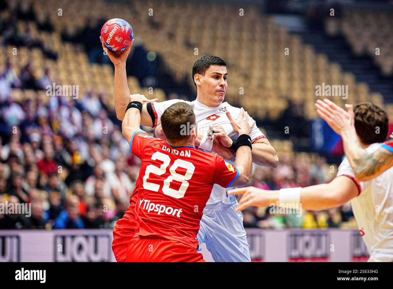 Mehdi Ben Romdhane (Schweiz, #44), Matej Havran (Tschechien, #28) DEN, Tschechien vs. Schweiz ...