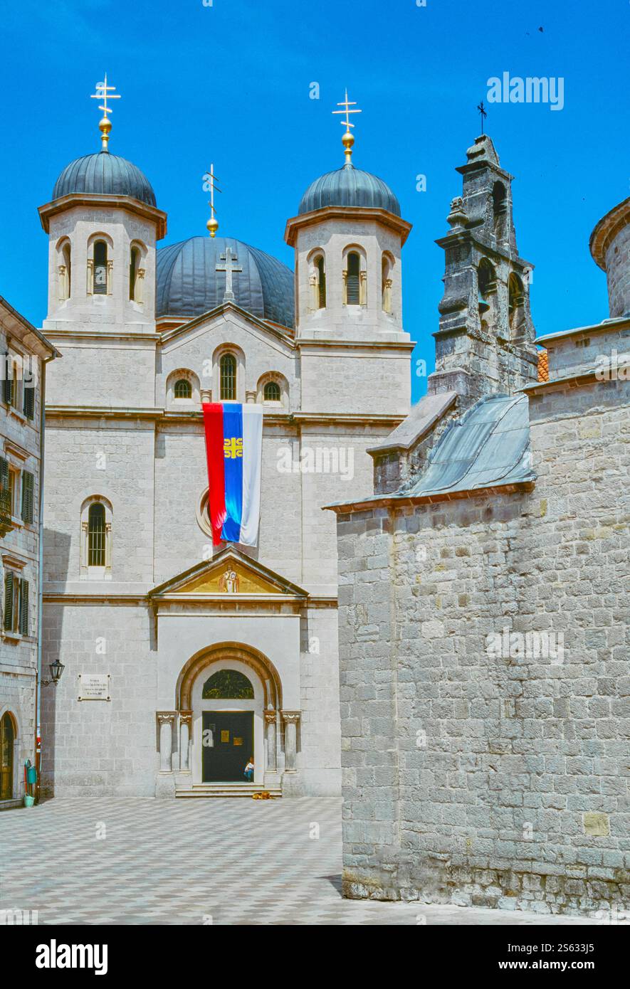 Kotor, Montenegro, the facade of Orthodox Church of St. Nicholas Stock ...