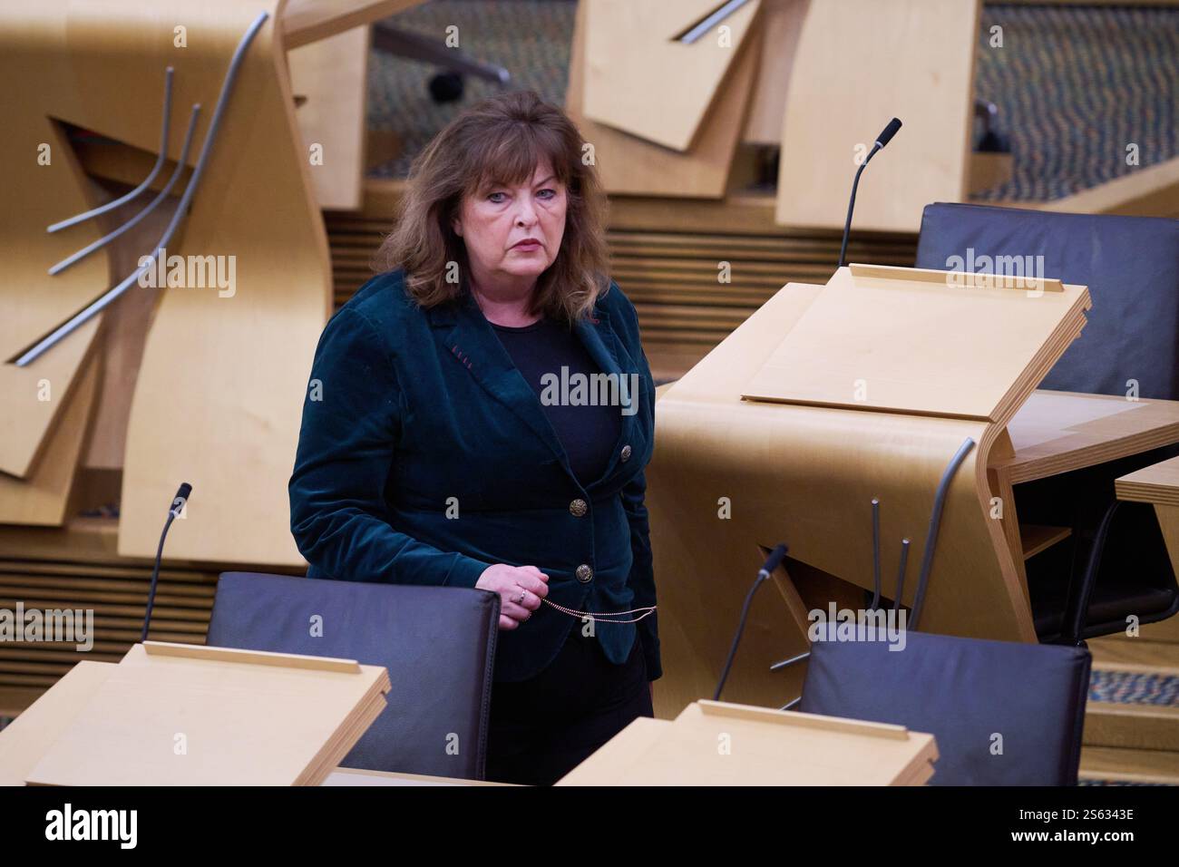 Edinburgh Scotland, UK 15 January 2025. Cabinet Secretary for Transport Fiona Hyslop MSP at the ...