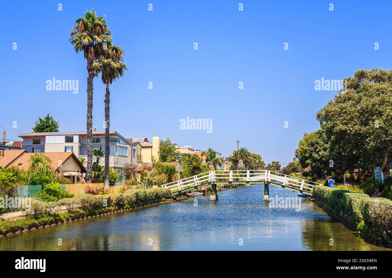 Upscale canal-side residential real estate property and wooden ...