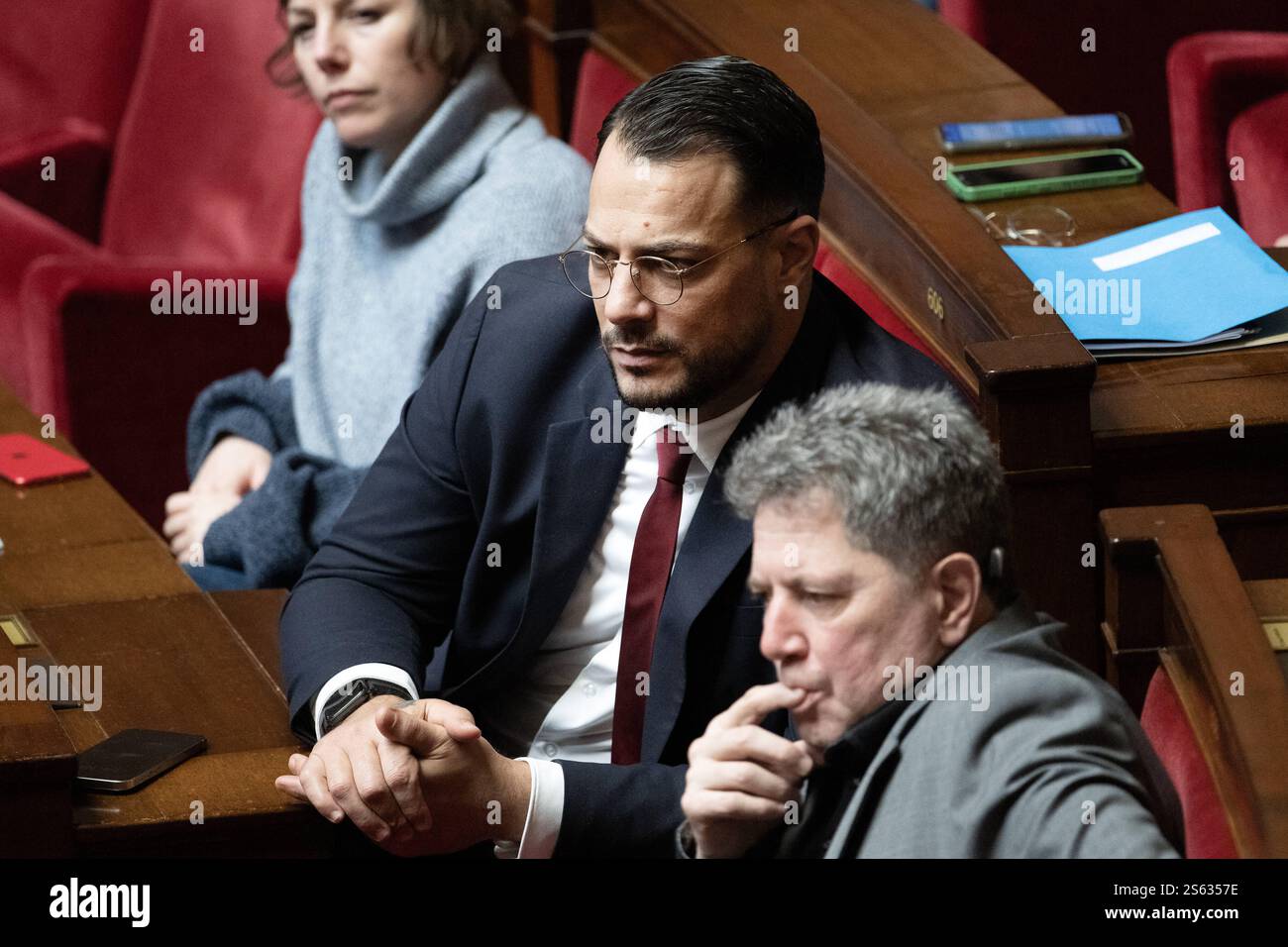 Paris, France. 15th Jan, 2025. Deputy Sebastien Delogu attends a ...