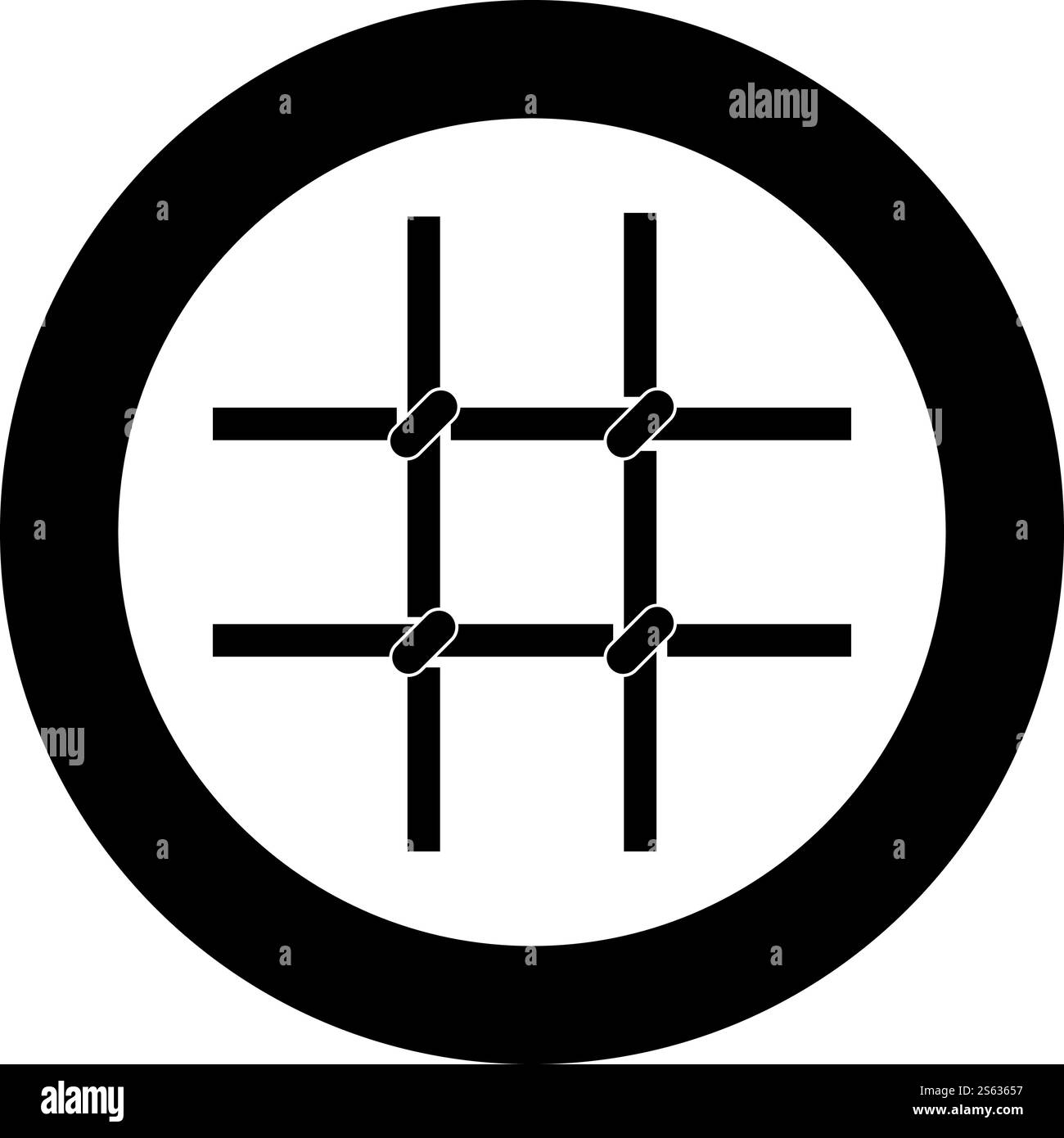Prison bars Metal grid icon in circle round black color vector ...
