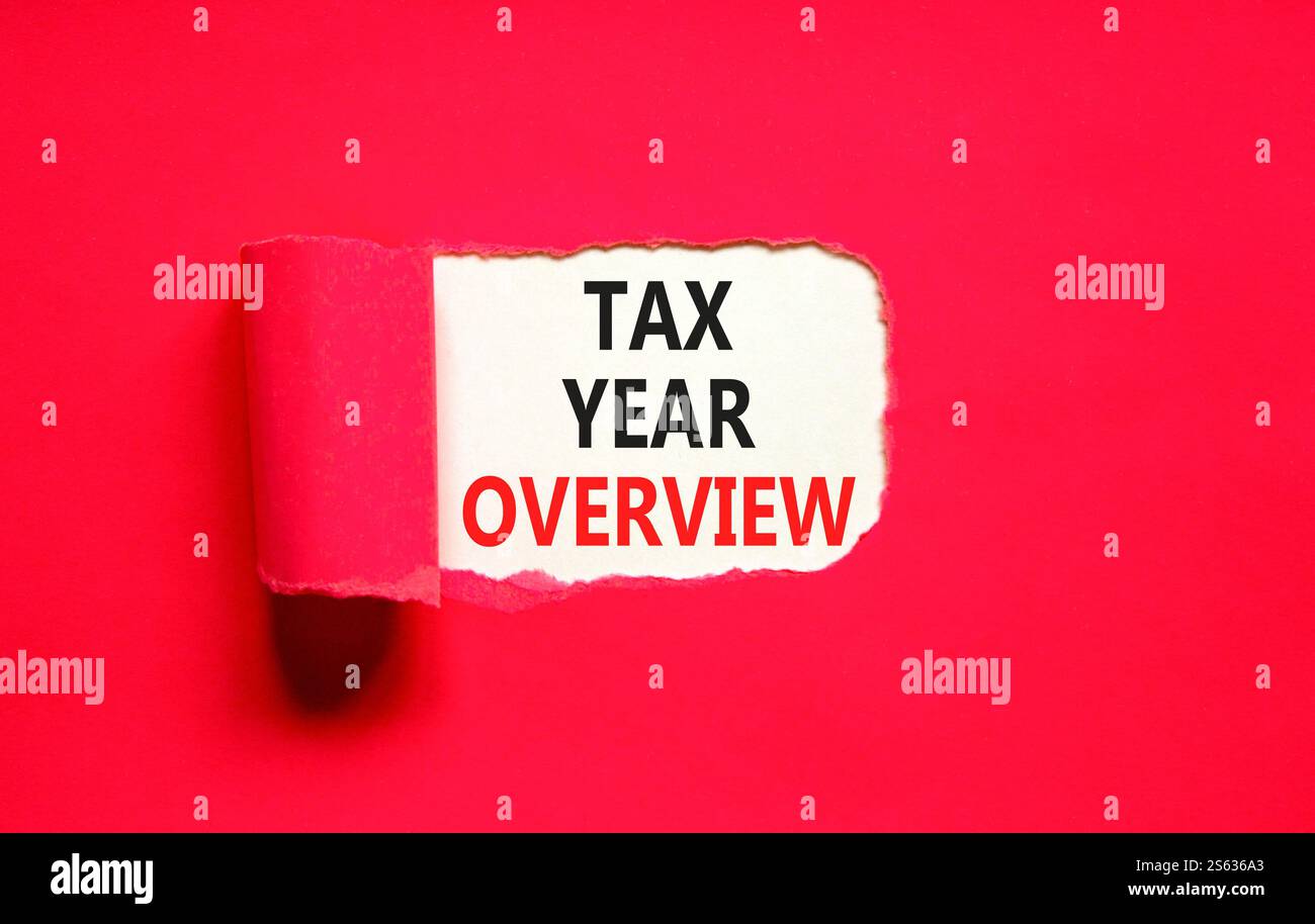Tax year overview symbol. Concept words Tax year overview on beautiful ...