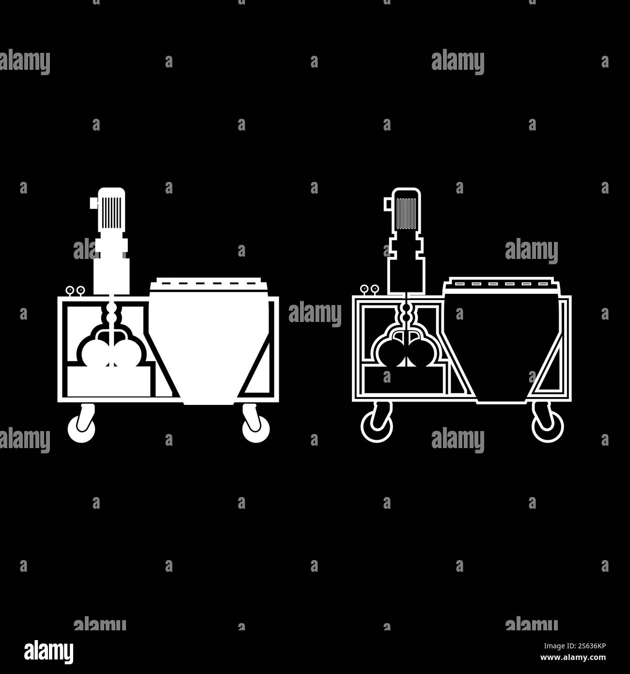 Plaster station Wall decoration machine Solution mixing icon outline ...