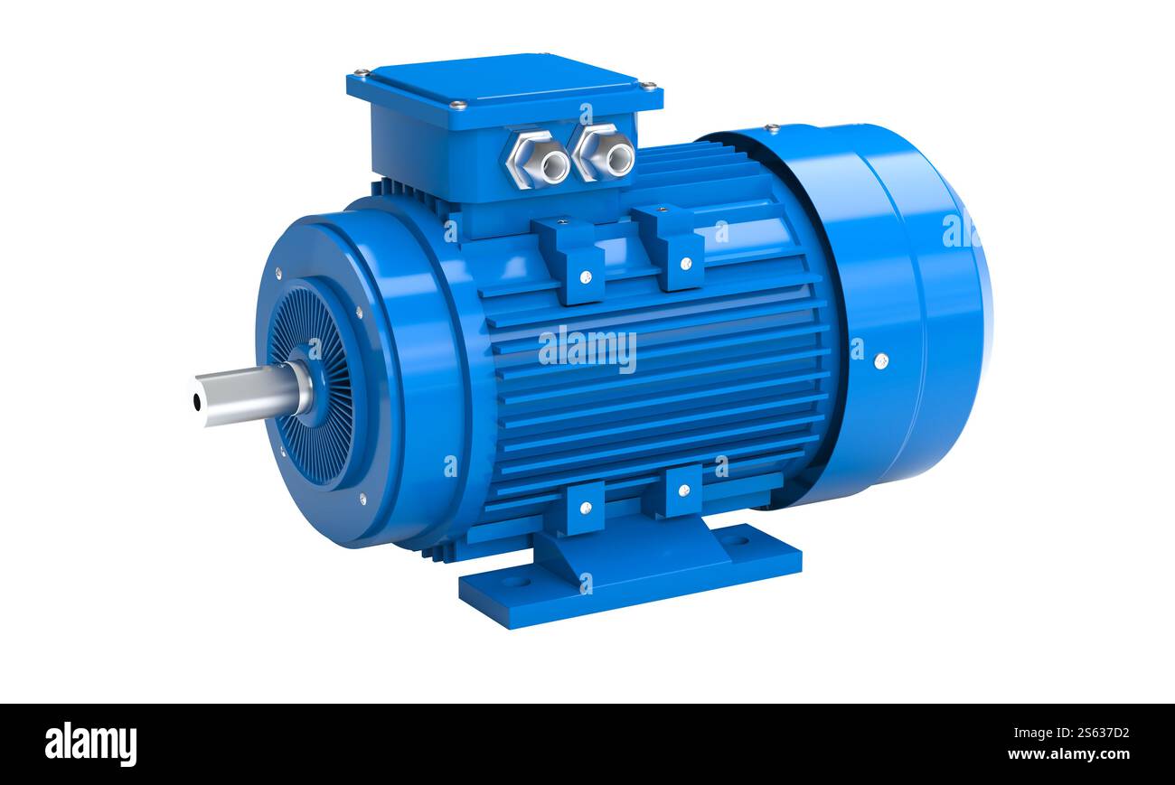 Blue electric motor isolated on transparent background 3d Stock Photo ...