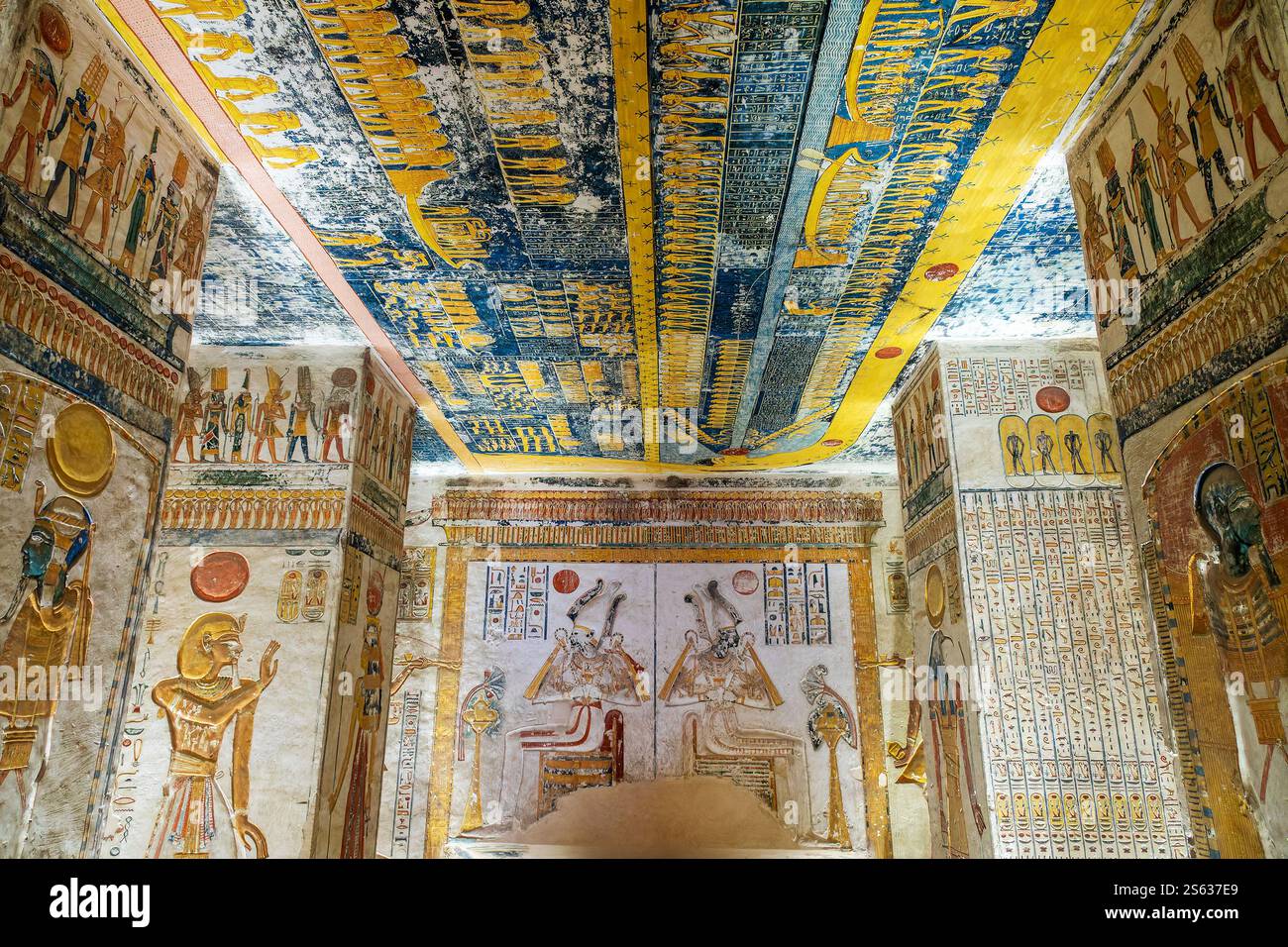 Painted room in the tomb of Ramses V and VI (Rameses V and VI ...