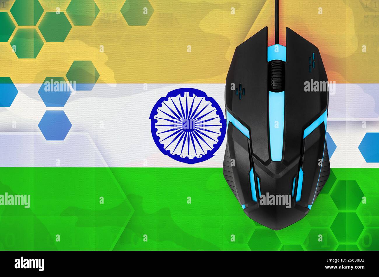 India flag and modern backlit computer mouse. Concept of country ...