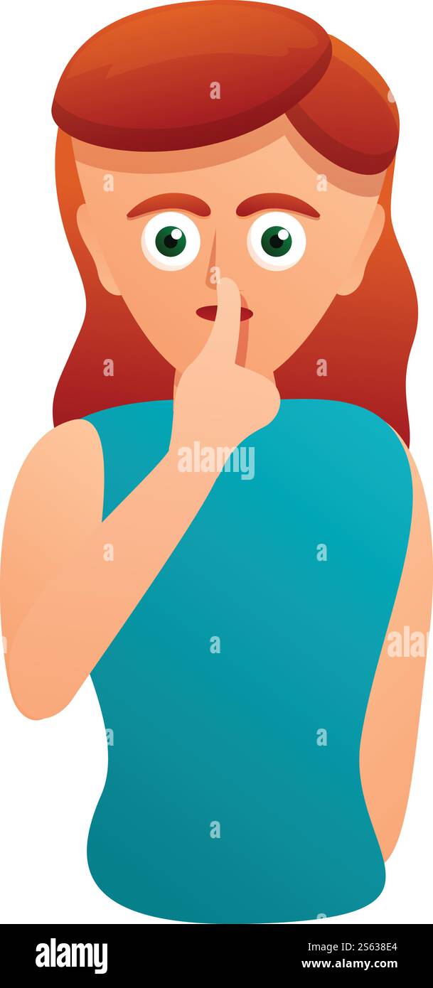 Caution silence woman icon. Cartoon of caution silence woman vector ...