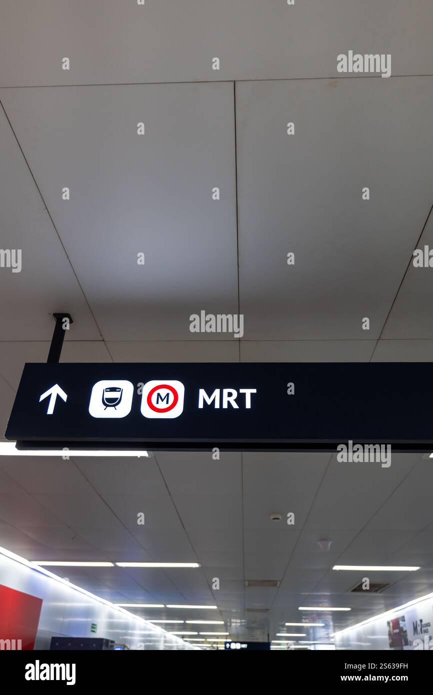 metro station MRT sign for urban public transportation such as subway ...