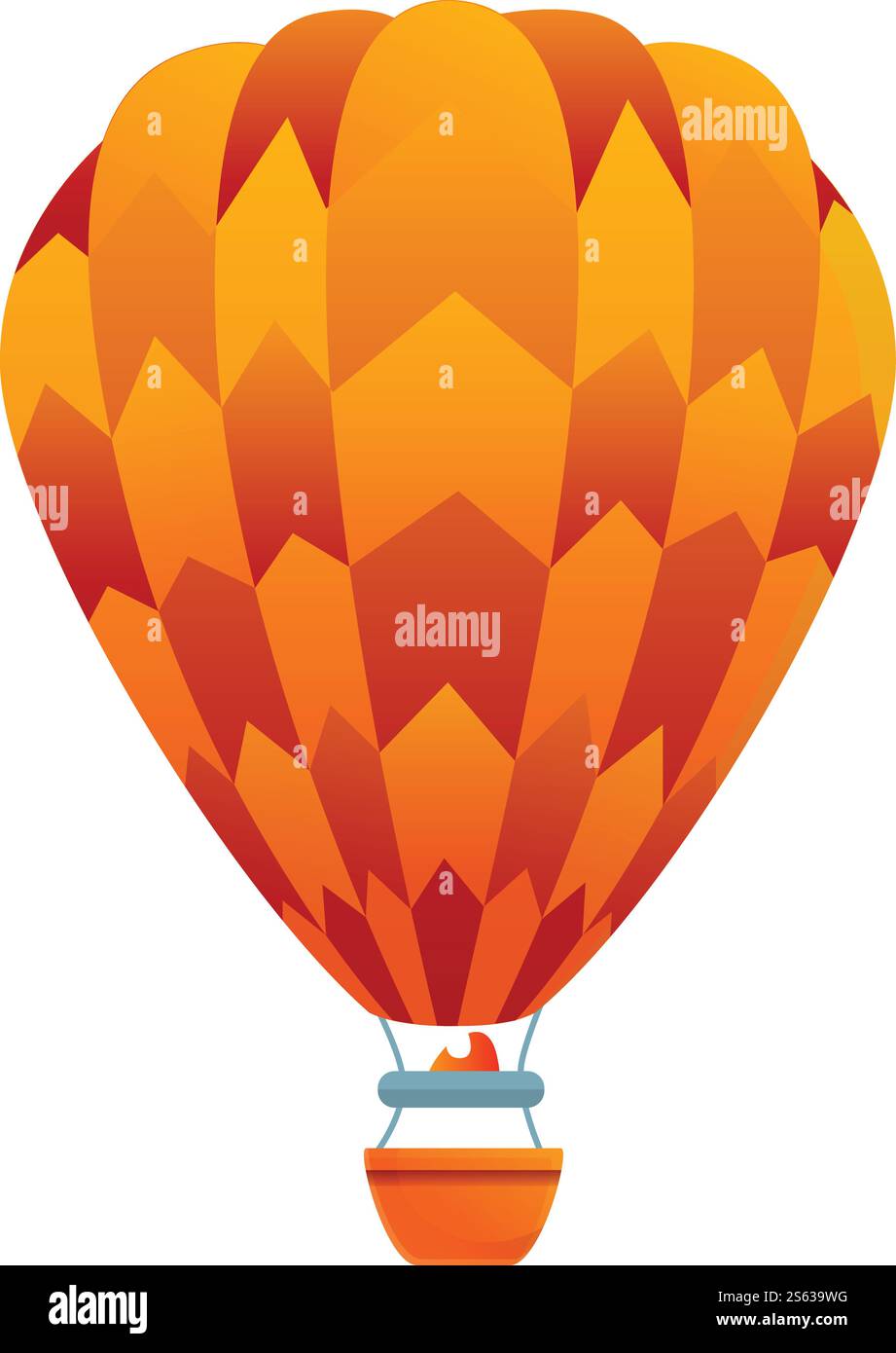 Orange air balloon icon. Cartoon of orange air balloon vector icon for ...