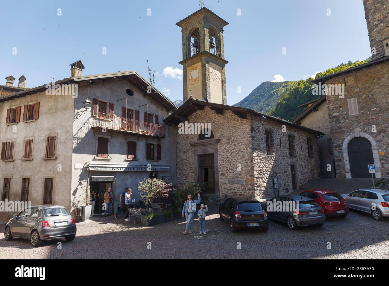 GROMO, ITALY - MAY 22, 2024: Street view of historical village with ...