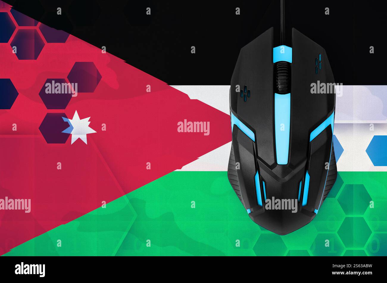 Jordan flag and modern backlit computer mouse. Concept of country ...