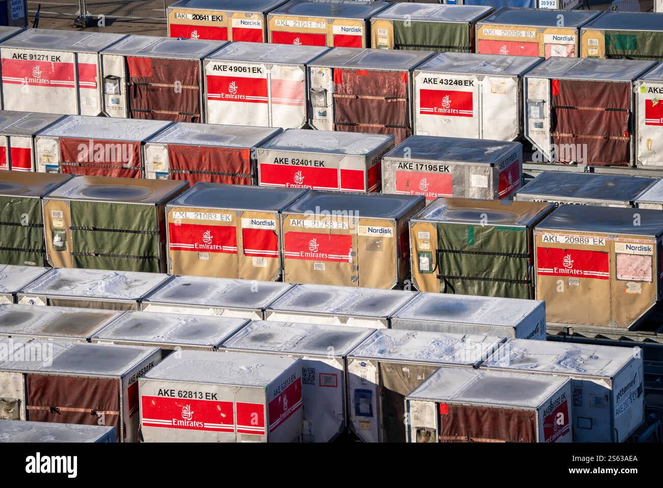 Düsseldorf Airport, Unit Load Devices, ULD, containers for baggage and ...