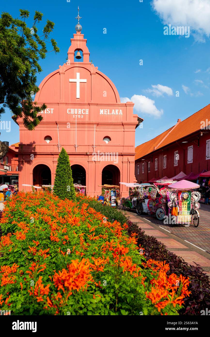 Exterior of the Christ Church in Malacca, Malaysia, Asia Stock Photo ...