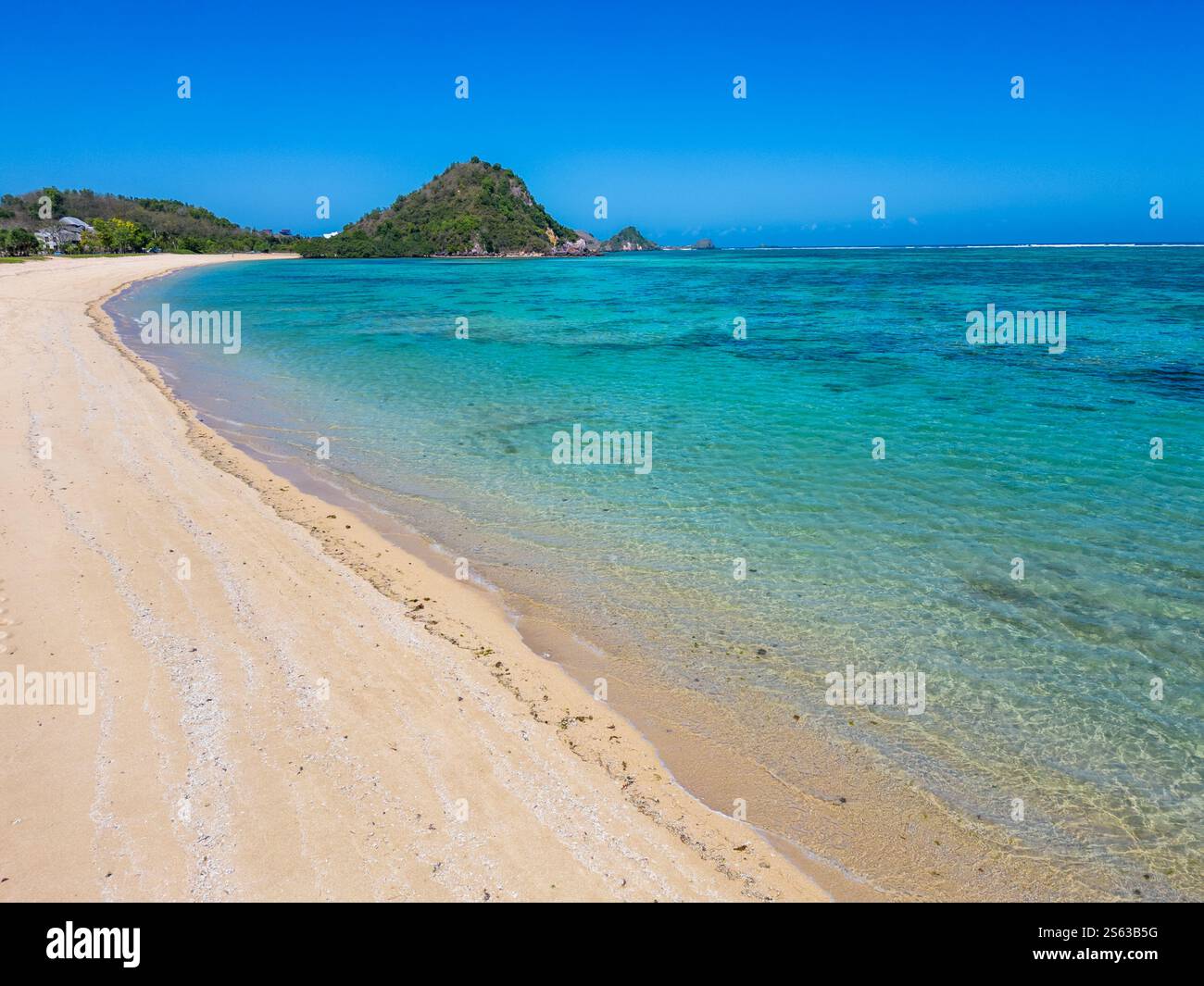 Lombok, Indonesia, Beach ocean landscape at Kuta Mandalika beach area ...