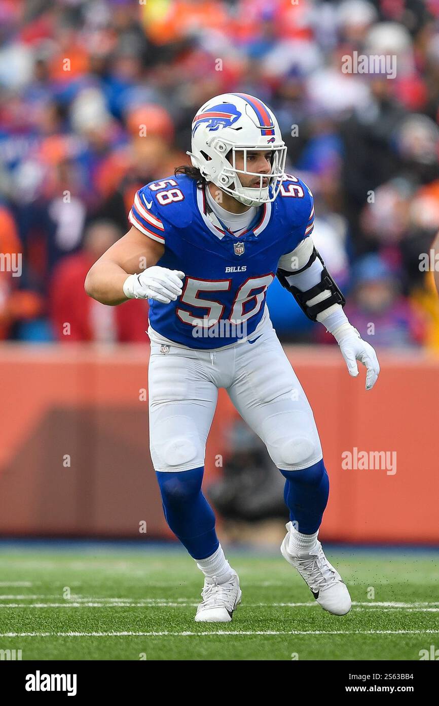 Buffalo Bills linebacker Matt Milano (58) runs on the field during the ...
