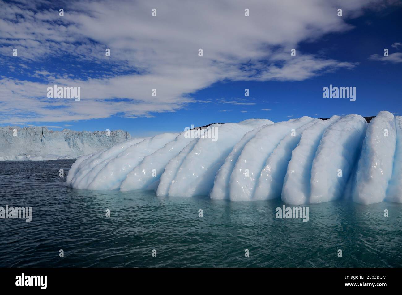 Floating iceberg near Store Glacier (Store Gletsscher) in Uummannaq ...