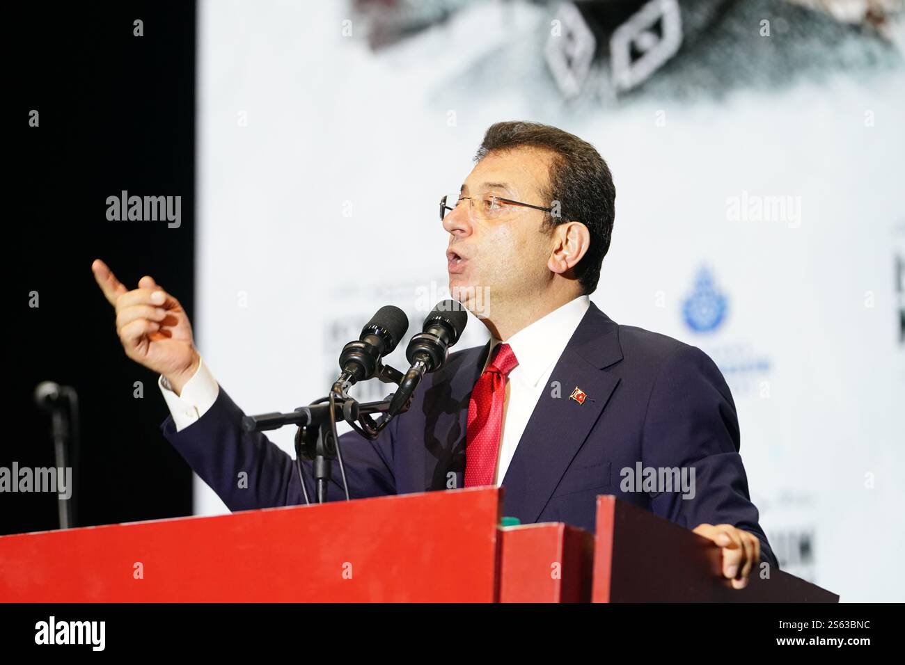 ISTANBUL, TURKIYE - OCTOBER 06, 2024: Istanbul Mayor Ekrem Imamoglu ...