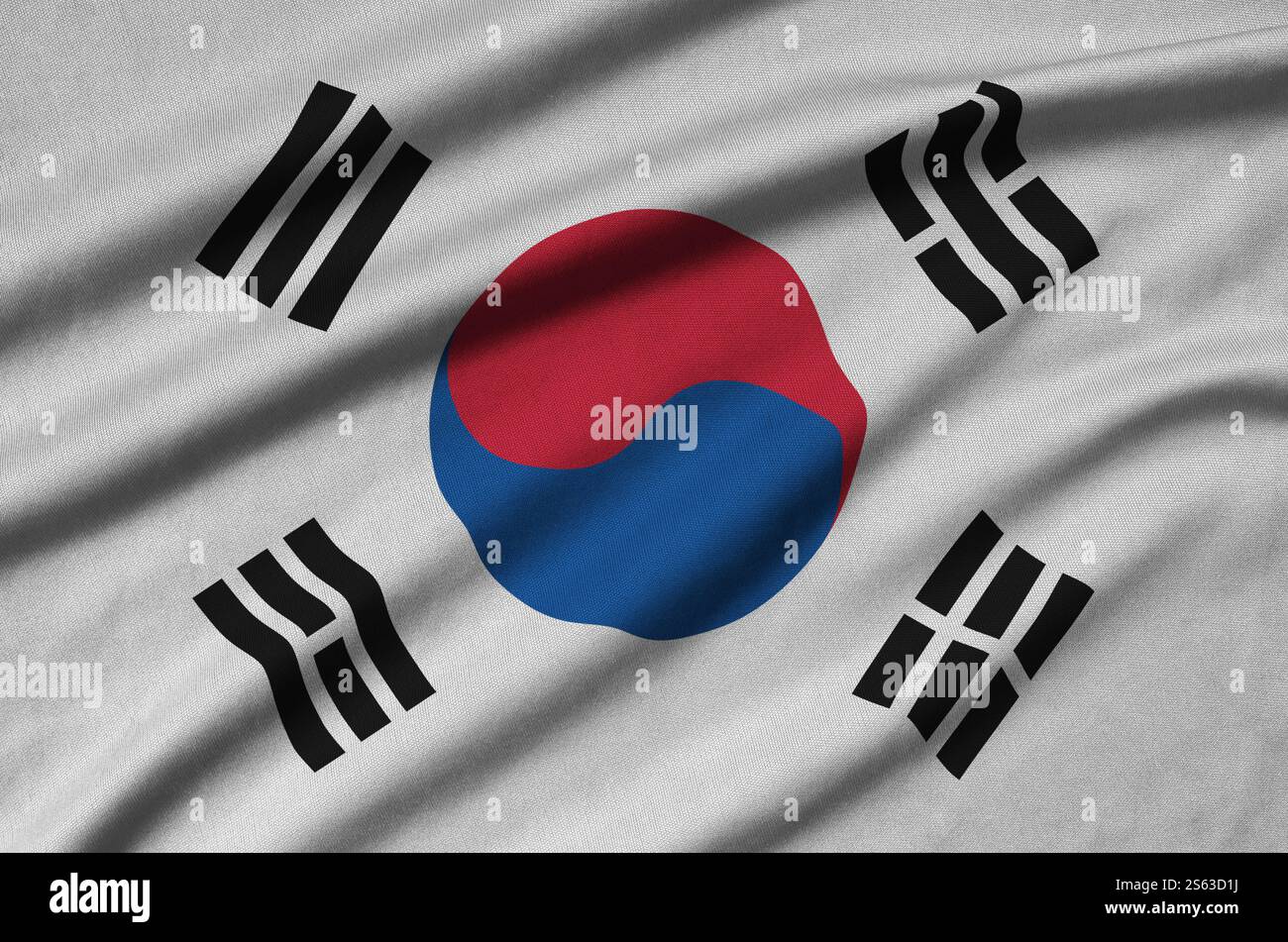 Flag south korea fabric hi-res stock photography and images - Alamy