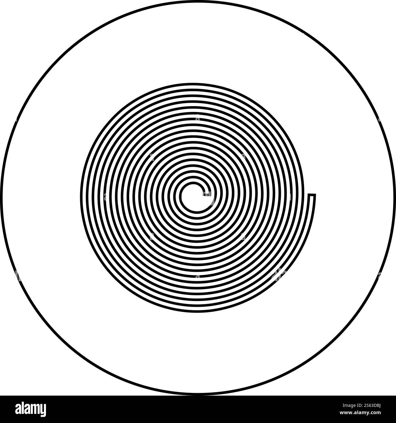 Spiral Helix Gyre icon in circle round outline black color vector ...