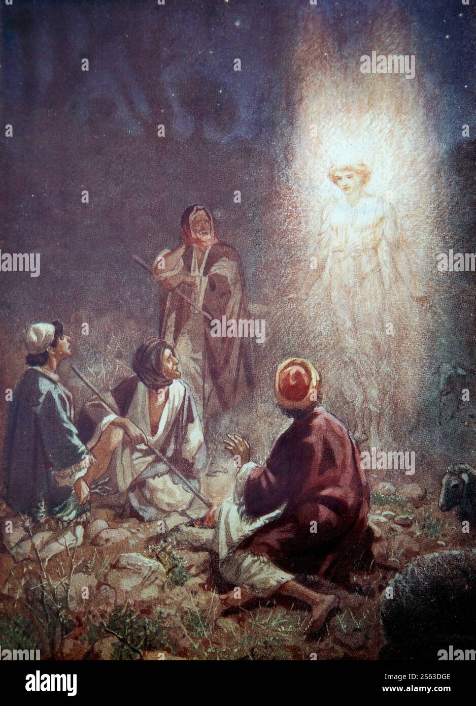 Colour Plate of The Shepherds of Bethlehem (Luke) - Shepherds were ...